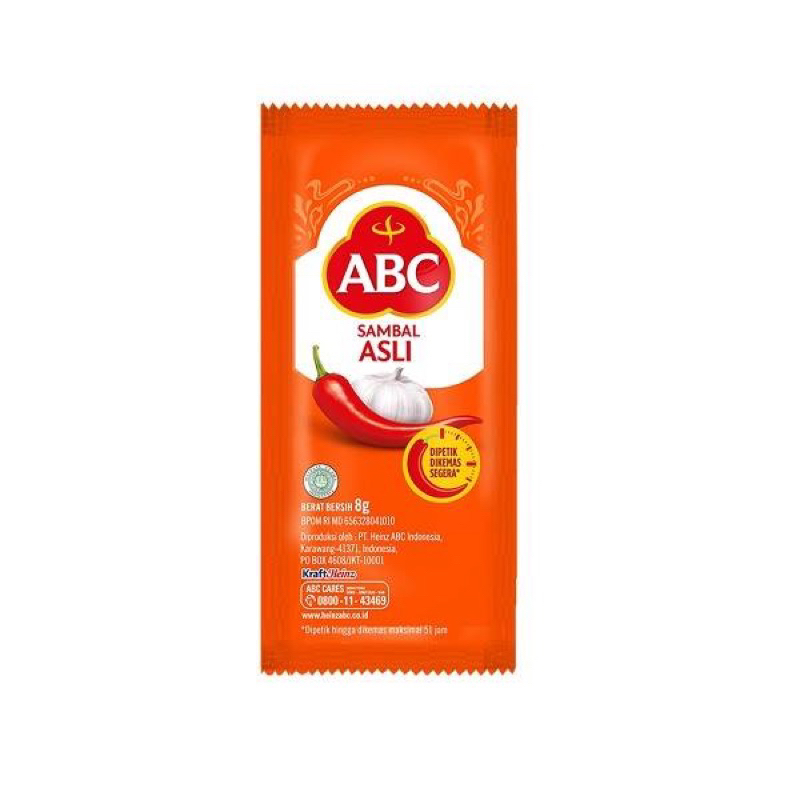 Abc Original Sambal Sauce Stick Sauce Sachet 7gr | Shopee Philippines