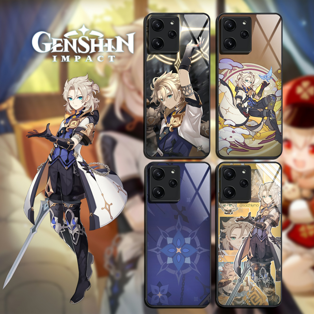 G240 Softcase Glass Case Glitter Genshin Impact Albedo All Types of HP ...