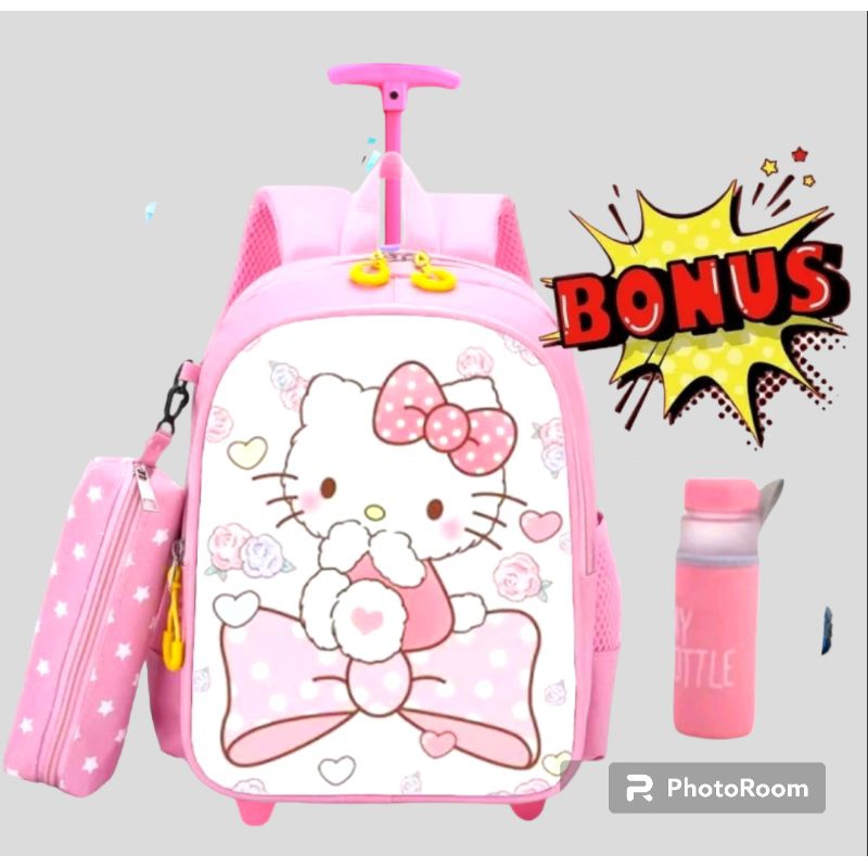 Dbs HELLOKITTY Ribbon Backpack Push Backpack Trolly School Girls ...