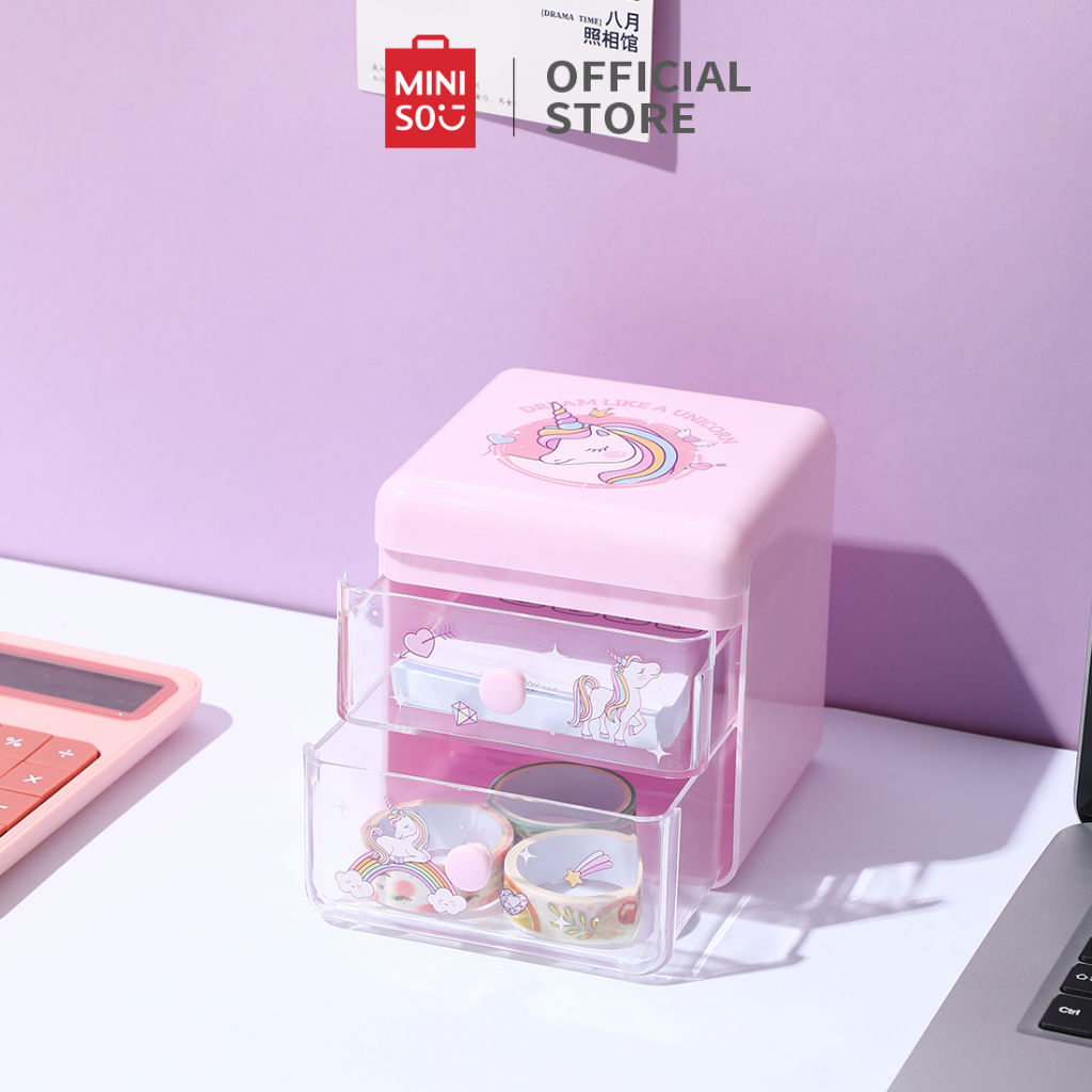 Miniso Unicorn box container storage box Drawer organizer storage ...