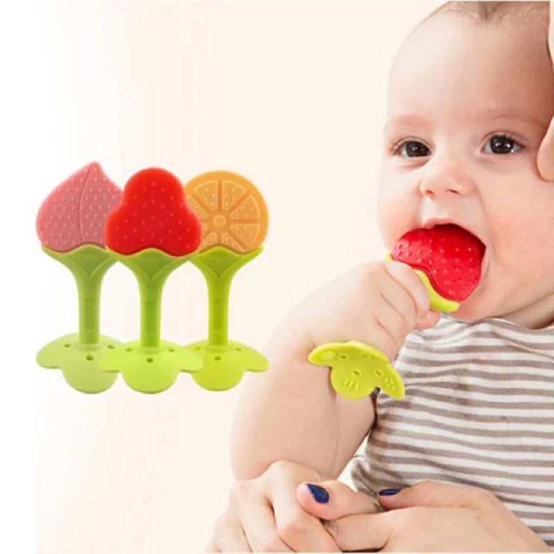 Fruit Shaped Silicone Bite Toy Trains Baby's Teeth Growth | Shopee ...