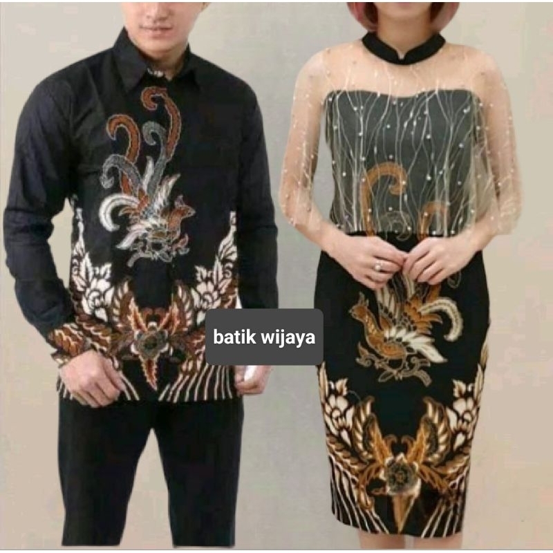 Couple dress premium batik Luxury Party dress With Layer | Shopee ...