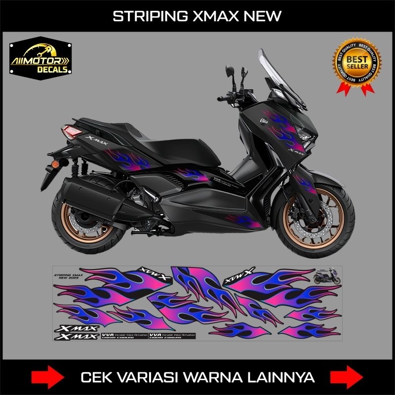Yamaha Xmax 250 New 2023 Rainbow Flame Motif Striping / New Xmax 250cc ...