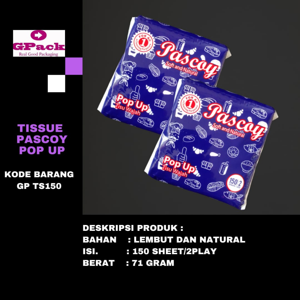 Pascoy POP UP TISSUE 150 Sheets 2 PLAY (GP-TS150) | Shopee Philippines