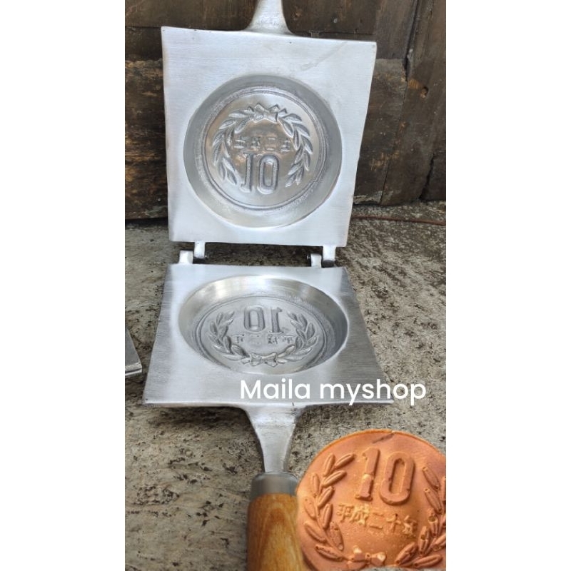 Japanese 10 YEN coin mold, non-stick viral cheese waffle pancake coin ...