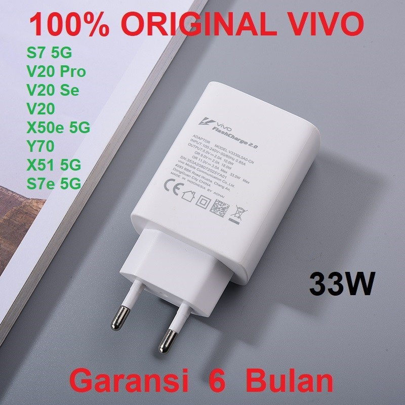 Vivo Charger 33W S7 5G V20 Pro SE X50e 5G Y70 X51 5G S7e 5G Original | Shopee Philippines