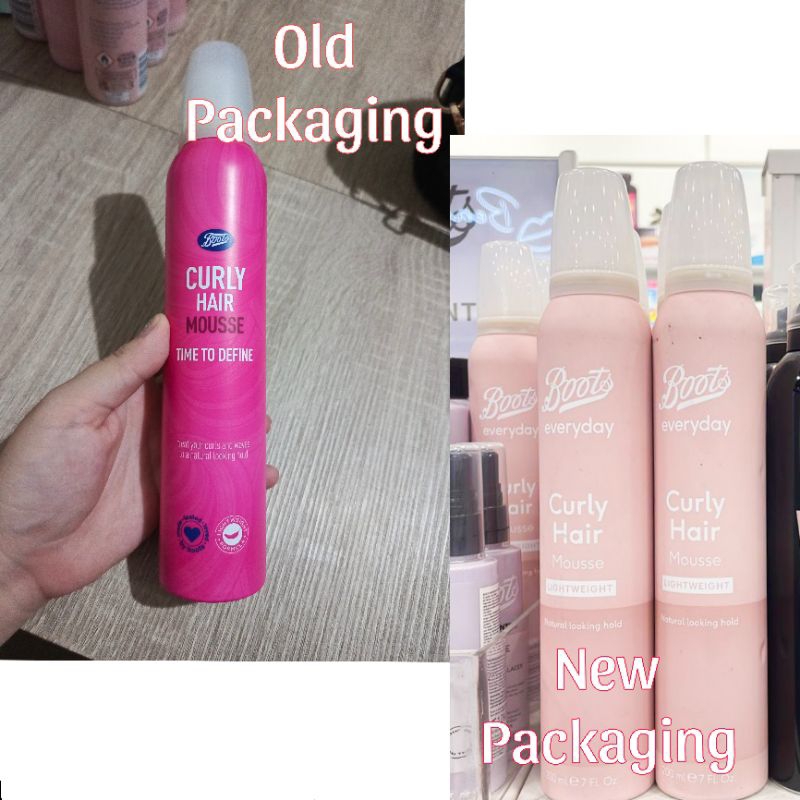 BOOTS Styling Mousse Curly Hair 200ml Curly Hair Styling Original UK ...