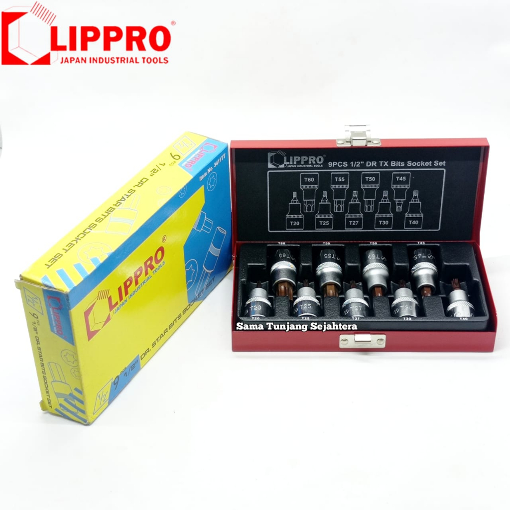 MATA LIPPRO EYE SOCKET STAR L 9 PCS IRON / STAR BIT SET 1/2" (3411TT ...