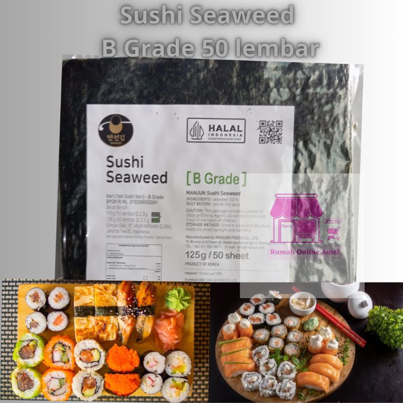 Nori Manjun Seaweed 50 Halal Sheets | Shopee Philippines