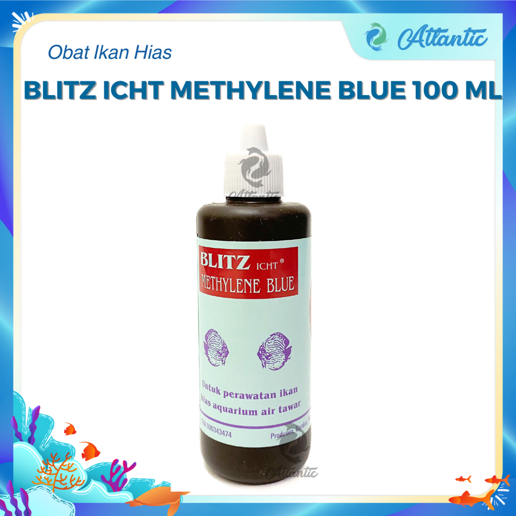 Blitz Icht Methylene Blue Label 100cc 100ml Ornamental Fish Medicine ...