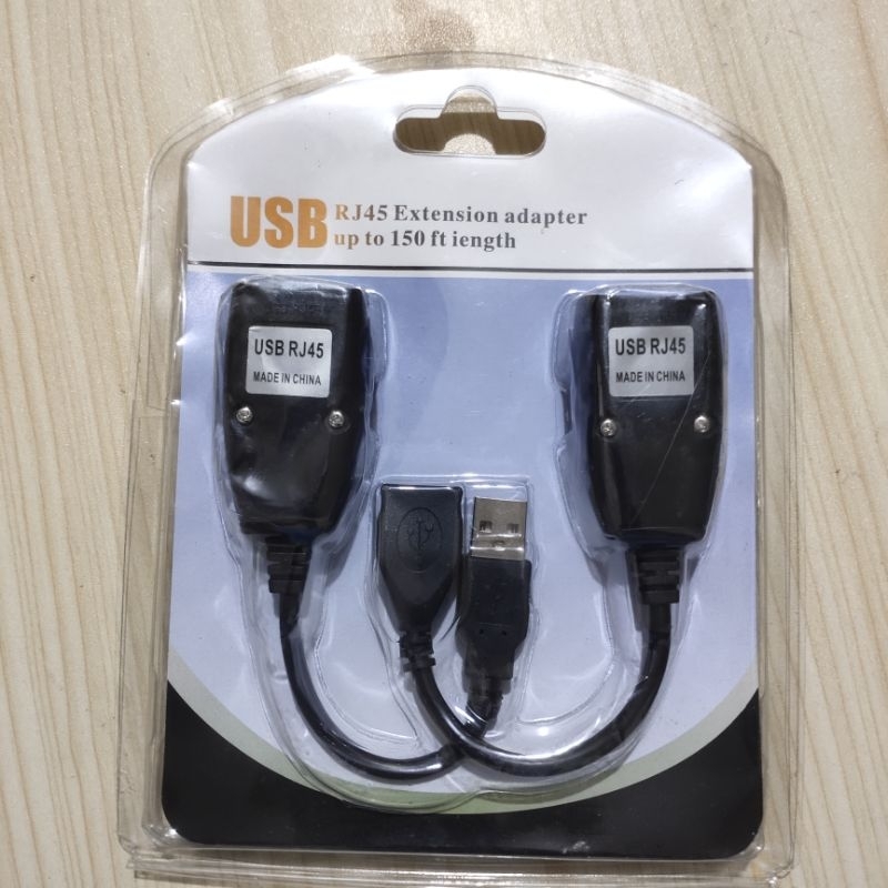 USB RJ45 EXTENSION ADAPTOR UP TO 150FT LENGTH USB EXTENDER/ VIA LAN ...