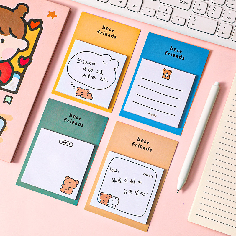 Cute Sticky Notes Best Friends 30 Sheets ST064 / Memo Note Bear Frenz ...
