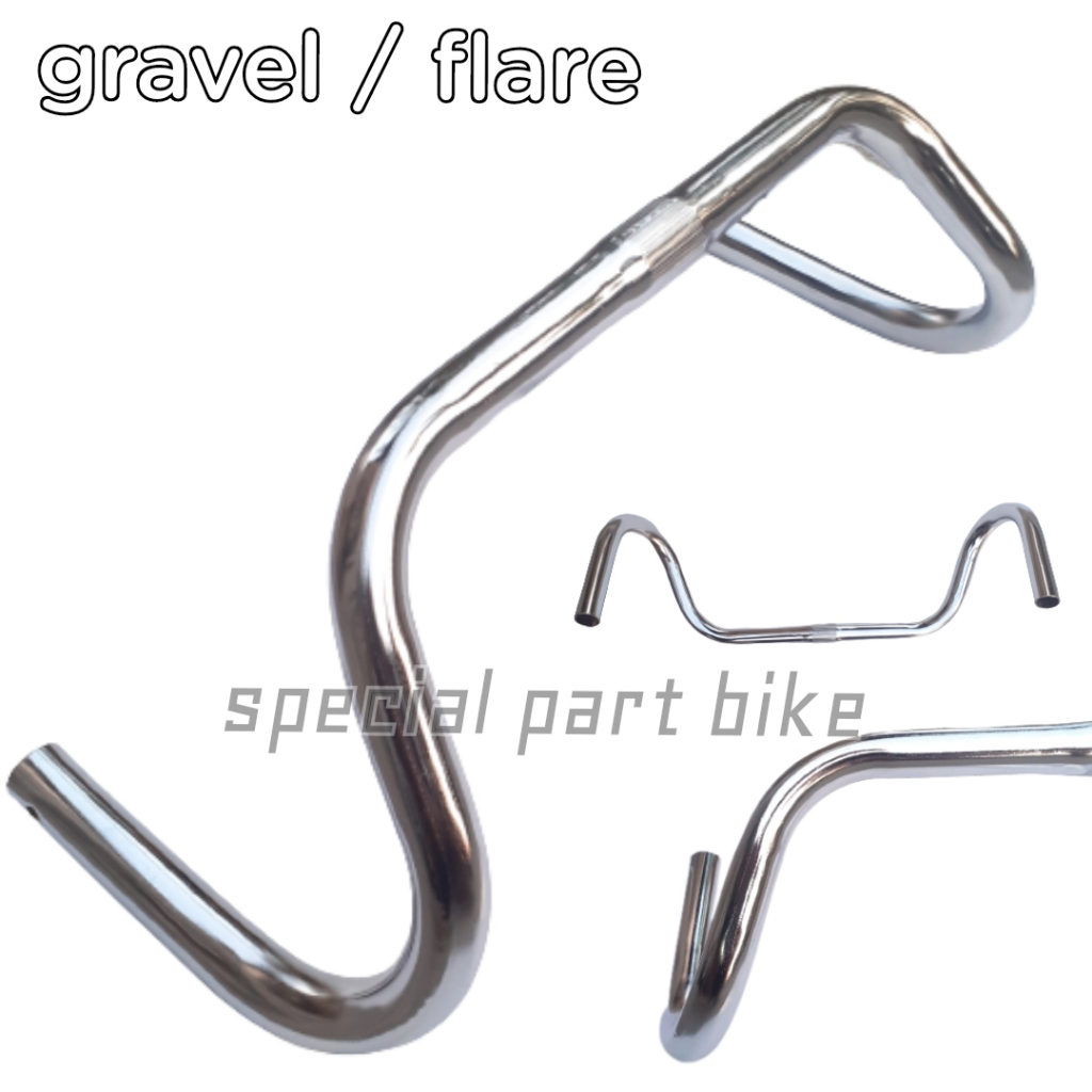 STANDARD CROME IRON Gravel RACING Handlebar 25.4 Dropbar Drop Bar MTB ...