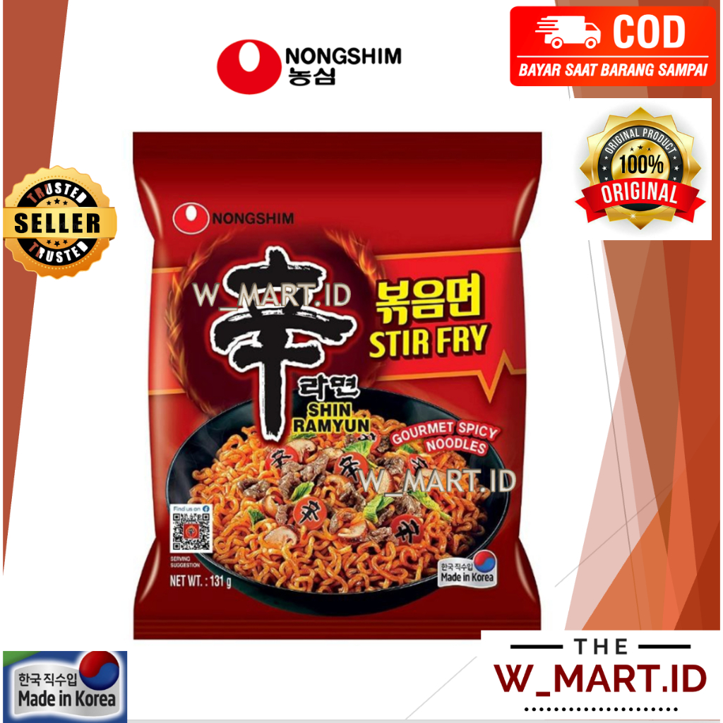 Nongshim SHIN RAMYUN STIR FRY SPICY NOODLES Korean RAMEN | Shopee ...