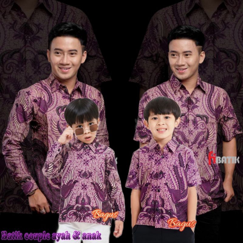 Couple batik Father And Son Long And Short Sleeve Father And Son Ages 2 ...