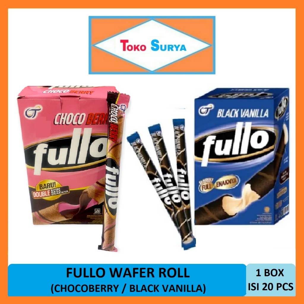 Fullo Wafer Roll Choco Berry/Black Vanilla 20 Pcs x 14 Gr | Shopee ...