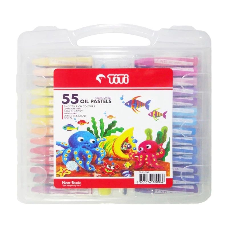 Crayon/oil pastel TiTi 55 colors (1set) | Shopee Philippines