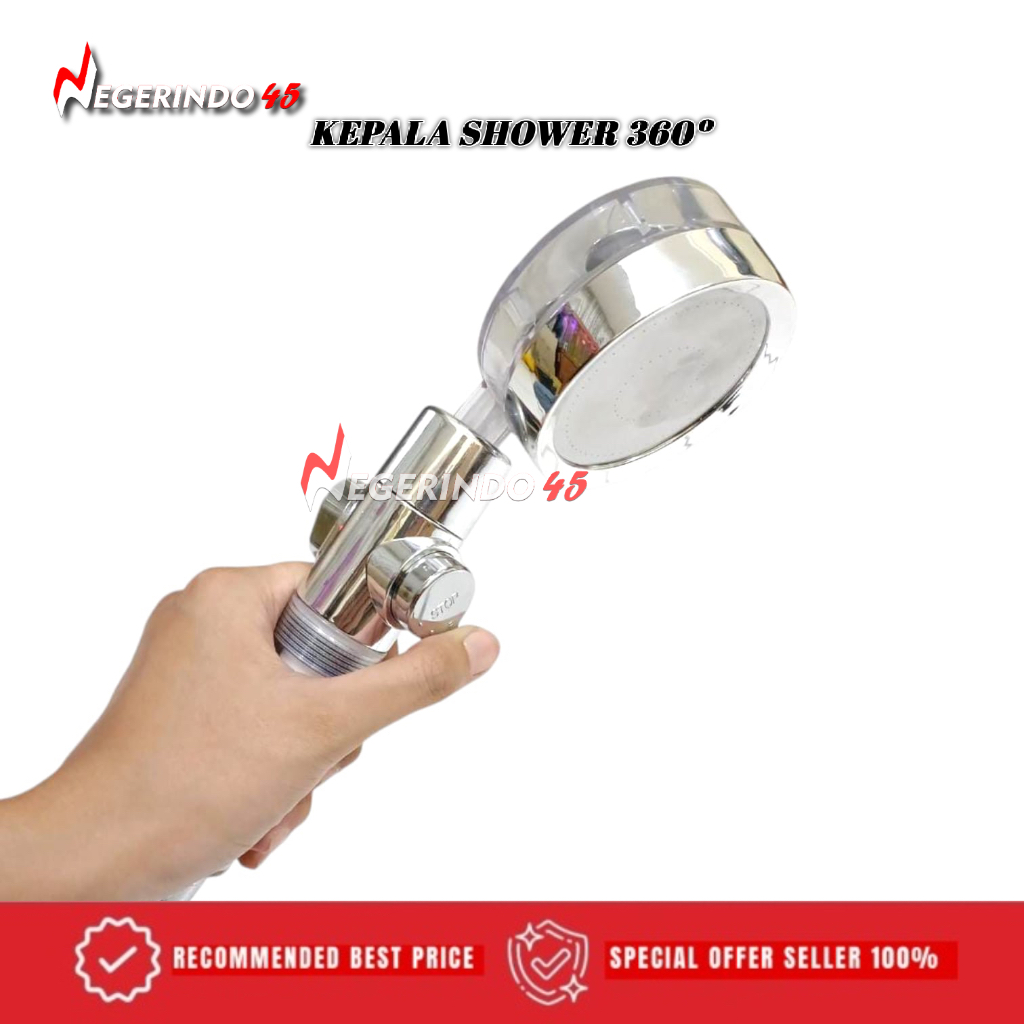Shower HEAD 360 Degree FAN SHOWER HEAD 72MM FILTER ON OFF TURBO FAN ...