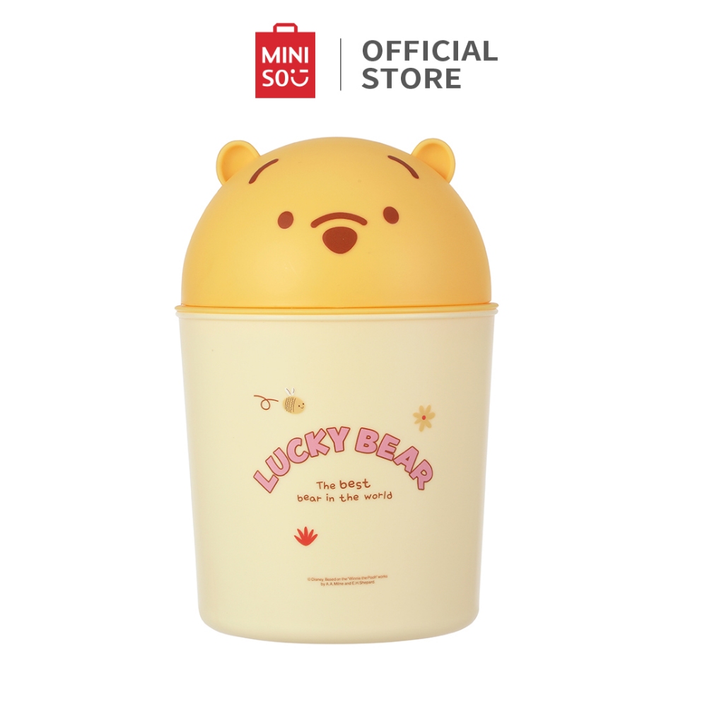 Miniso Winnie The Pooh Beautiful Trash Can Desktop Organizer Trash Can ...