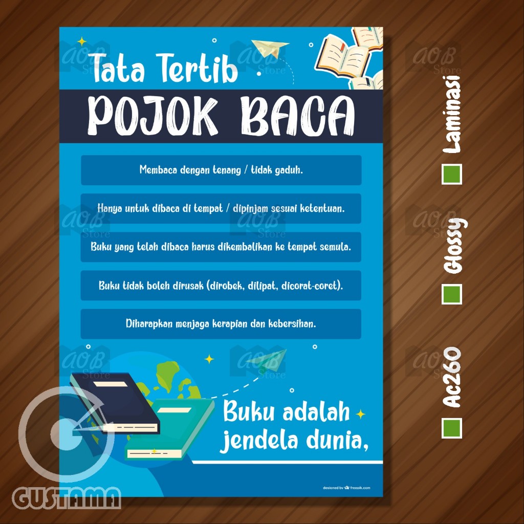 Dark Blue Reading Corner Poster, A3 Laminate Education Poster | Shopee ...