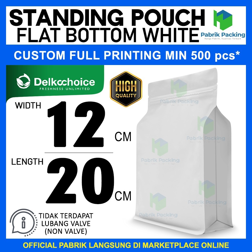 PUTIH Standing pouch Packaging Flat bottom non valve White premium Unit ...