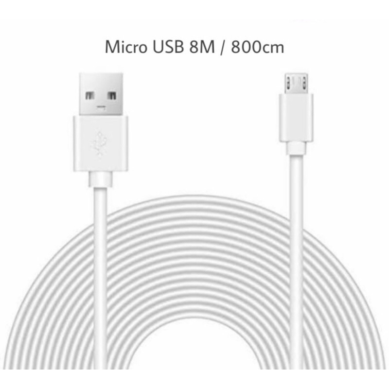 Universal 8 METER MICRO USB POWER CABLE FOR CCTV CAMERA / IP CAMERA ...