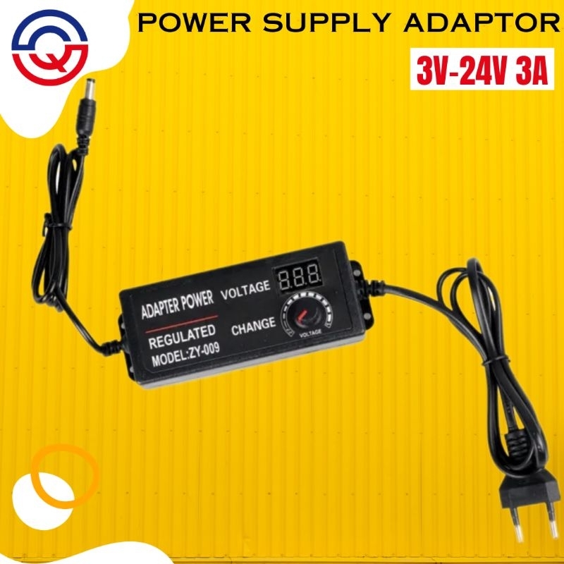 Ac to DC 3V-24V 3A Universal Adapter Power Supply / 3V to 24V 3A Universal Adapter - Black ...