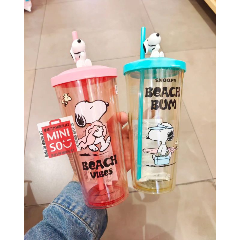 Miniso Drinking Bottle/Tumbler+Straw SNOOPY Summer Travel Collection (550ml) | Shopee Philippines