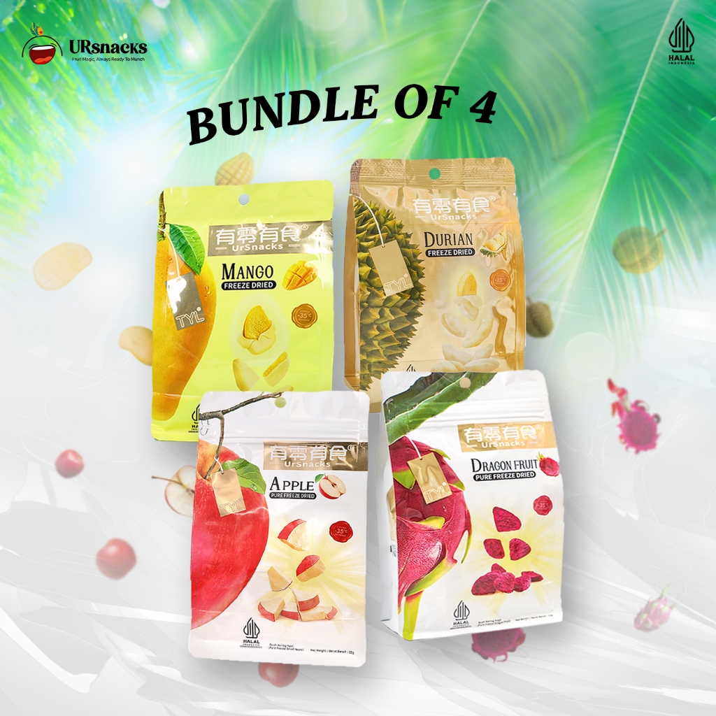 Ursnacks BUNDLING Savings Package 4- FREEZE DRIED DURIAN HEALTHY Chips ...