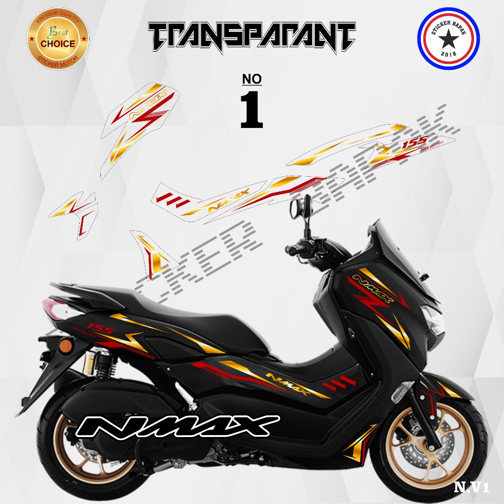 Yamaha Maxi NMax Transparent Striping Sticker V1 Variation NMax 155 ...
