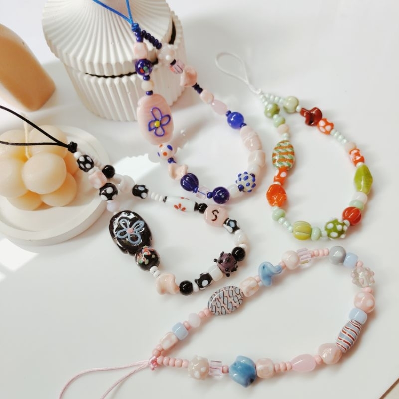 Phone STRAP PREMIUM CERAMIC BEADS series 1 - HANDPHONE STRAP | Shopee ...