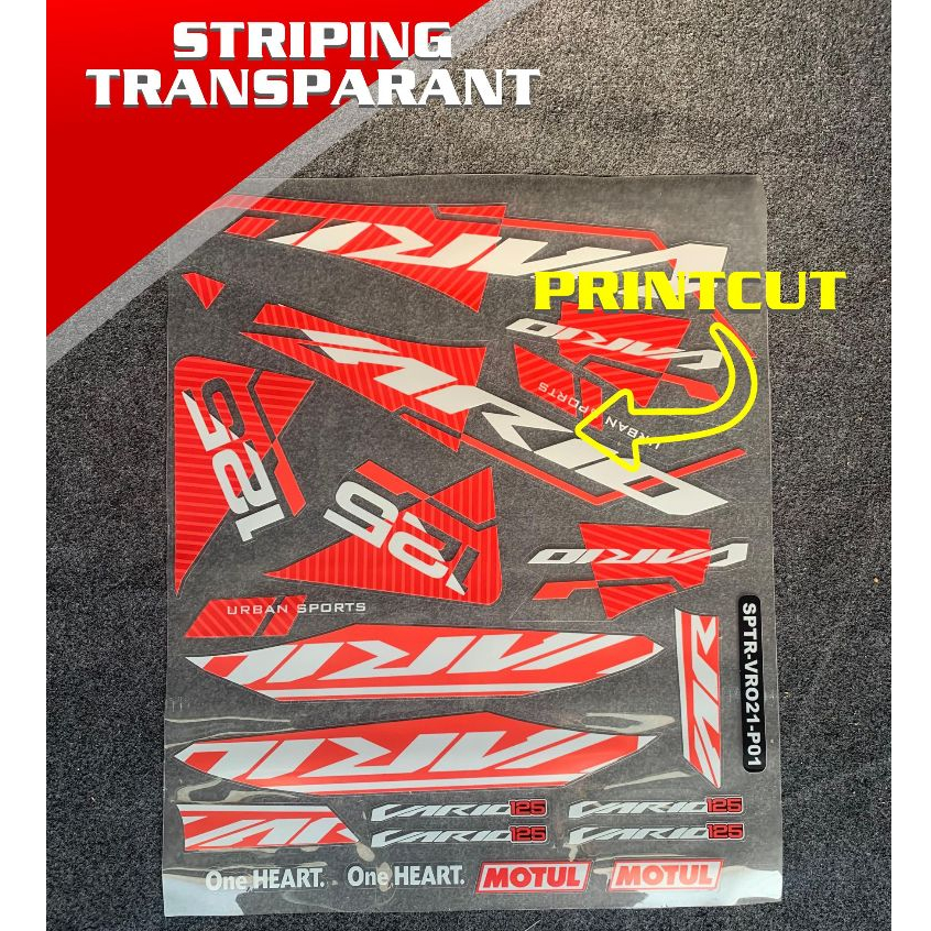 Transparent STRIPING Stickerdecal STICKER VARIO 2018-2021 125/150 ...
