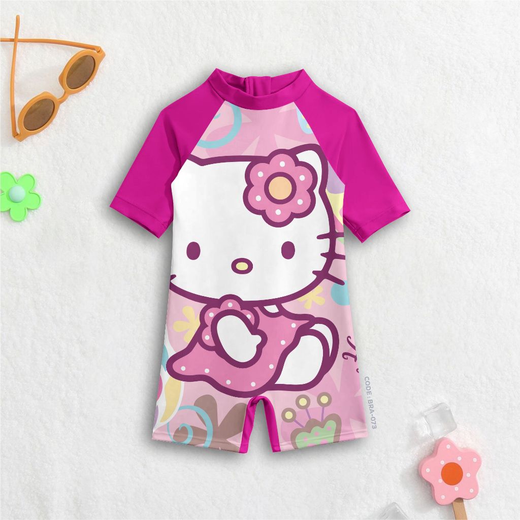 Girls' swimsuit with the latest Hello Kitty motif, cute characters for ...