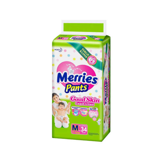 Merries Pants Good Skin M34 - Baby Pants Diapers 34 (7-12Kg) | Shopee ...