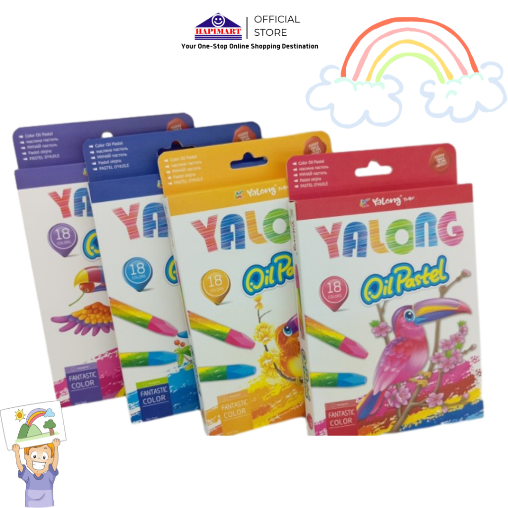 Crayon Set Art Yalong Oil Pastel Fantastic Color Crayon 18pcs | Shopee ...