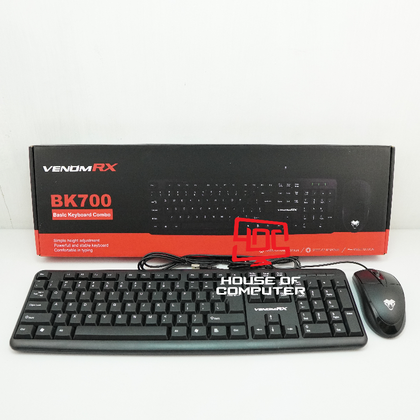KEYBOARD + MOUSE VENOM RX COMBO BASIC USB BK700 OFFICE | Shopee Philippines