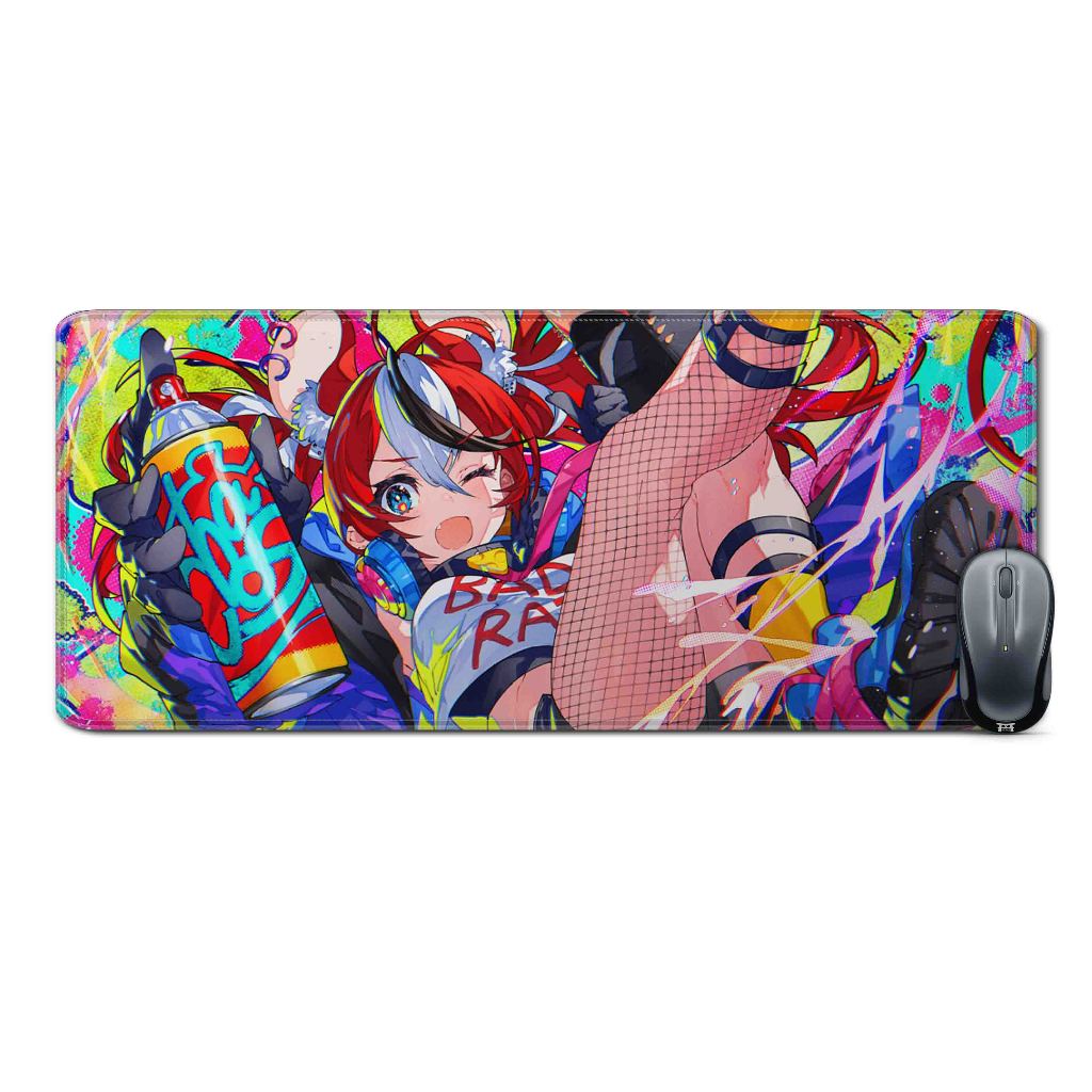 Deskmat mousepad extended anime vtuber HAKOS BAELZ COLORFUL PAINT ...