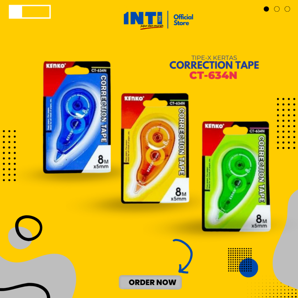 Tip-ex Roll Kenko CT634N / Correction Tape Kenko (5mm x 8M) | Shopee ...