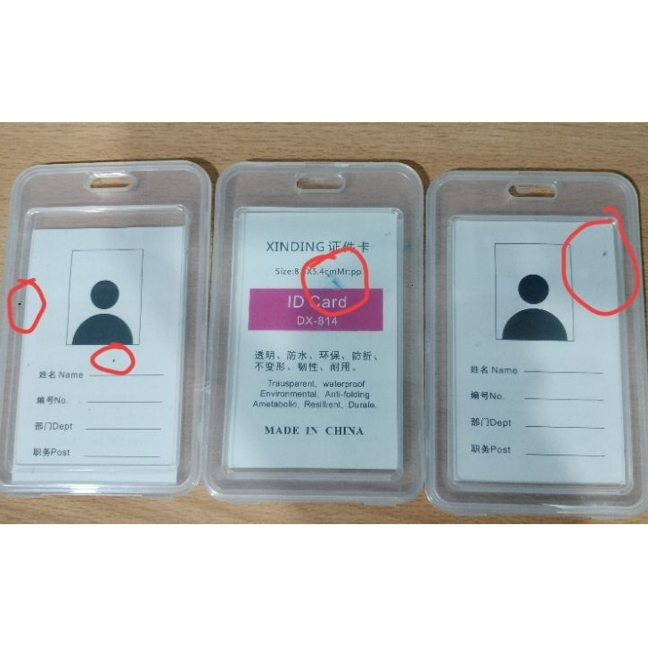 Transparent ID Card Holder 2 sides Cacad Factory Vertical Casing ID ...
