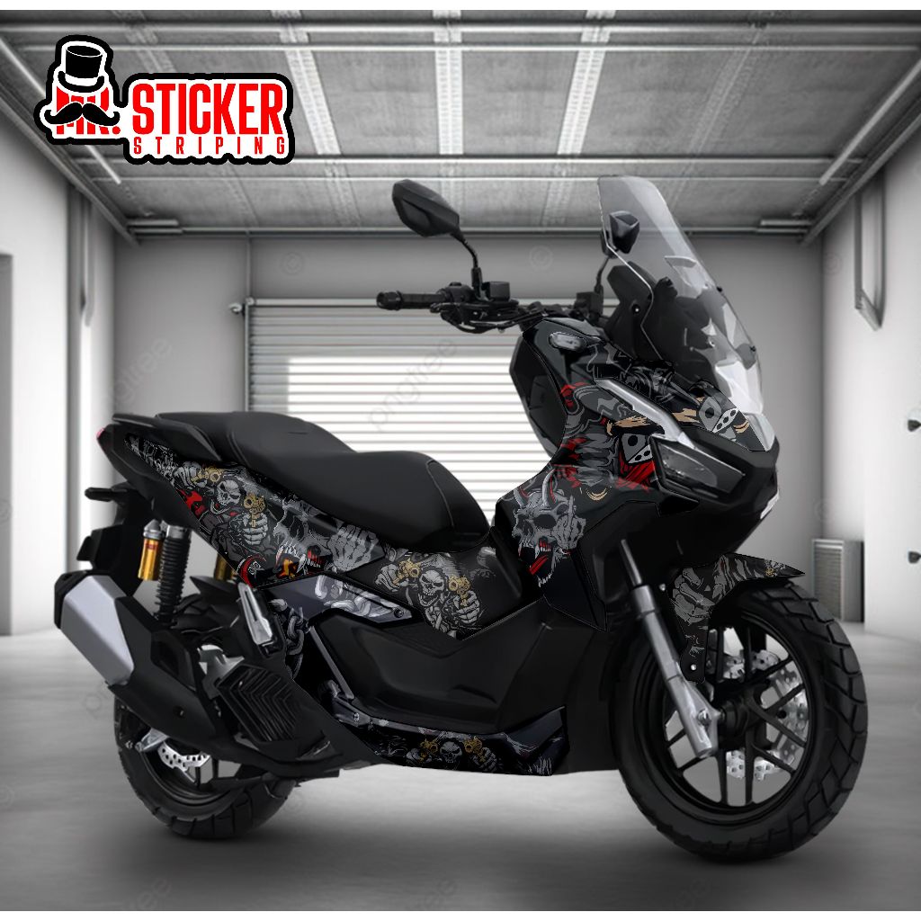 Honda ADV 160 ADV 150 full body decal custom sticker free design skull ...