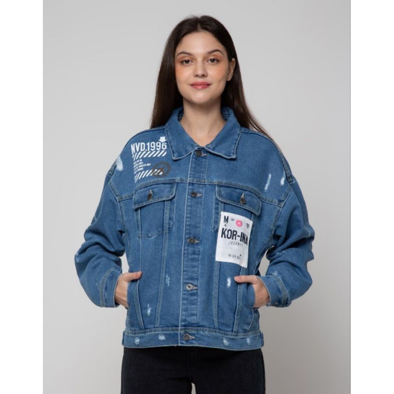 Nevada Korean Denim jacket ina KPOP Idol | Shopee Philippines
