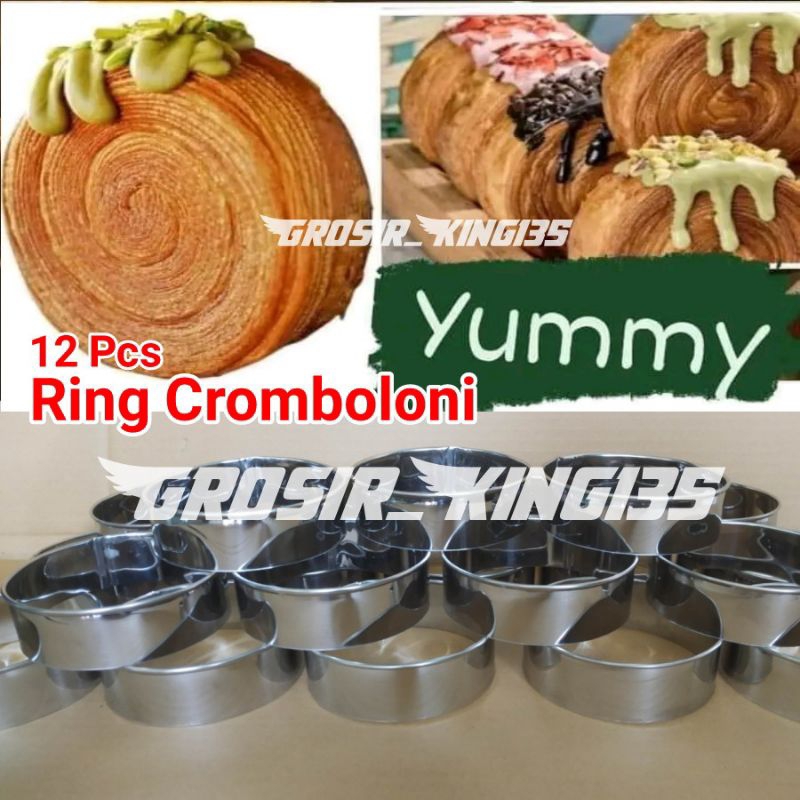 12 Pcs Cromboloni round bread rings / burger rings / stainless steel ...