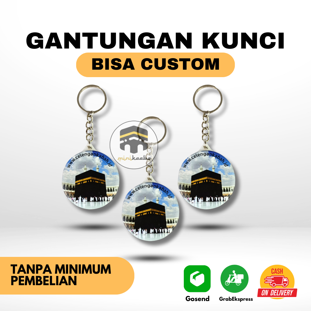 GANTUNGAN Kaaba Picture Round Keychain | Minimalist Ganci Souvenir ...