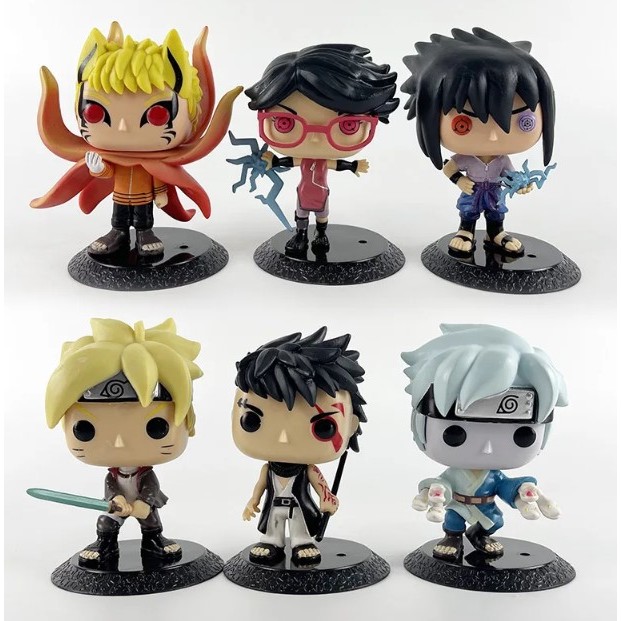 Action Figure Funko Pop Naruto Sasuke Boruto Mitsuki Sarada 6pcs ...