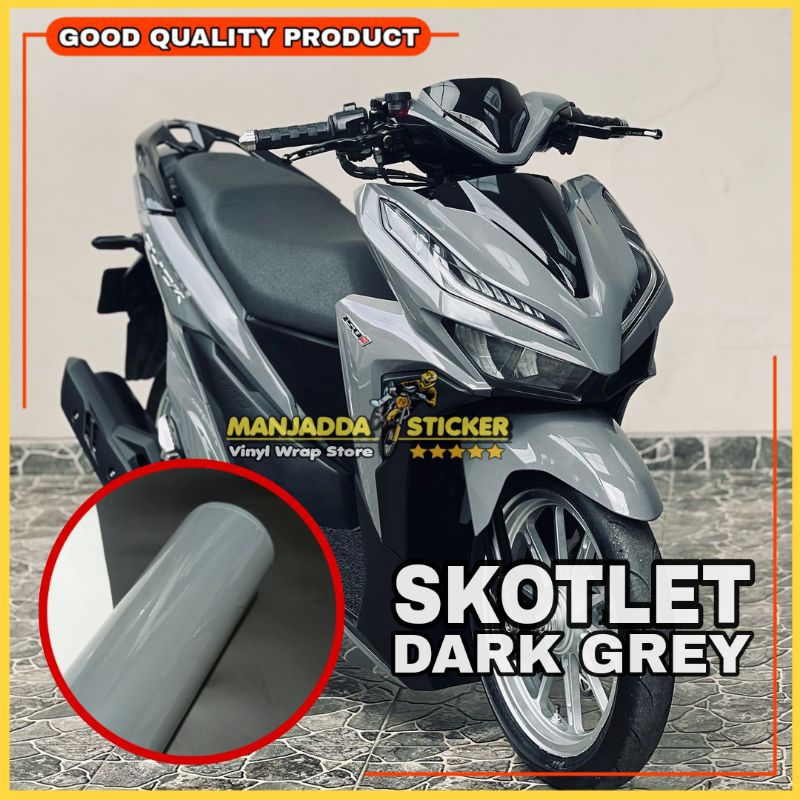 Dark gray scotlet, premium quality shiny dark gray motorbike sticker ...