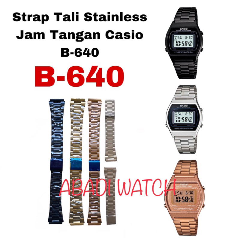 Original casio b-640 b-640 b 640 stainless Watch Strap casio b640 ...