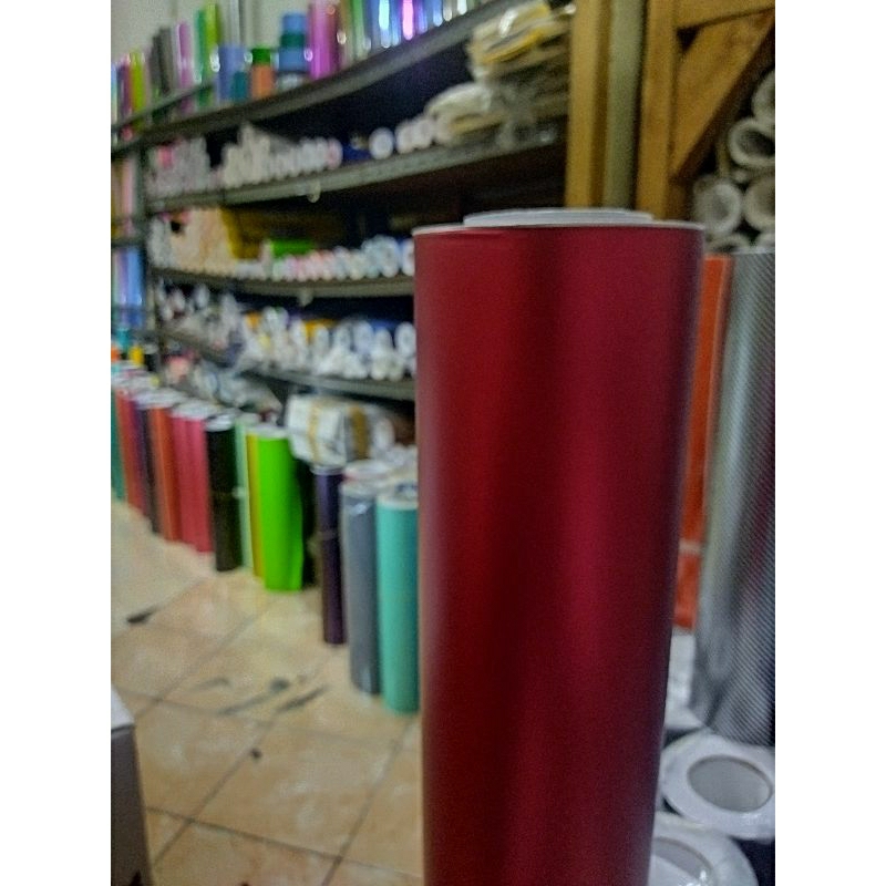 MERAH Red DOFF Metallic PREMIUM Material 50cm x 50cm | Shopee Philippines