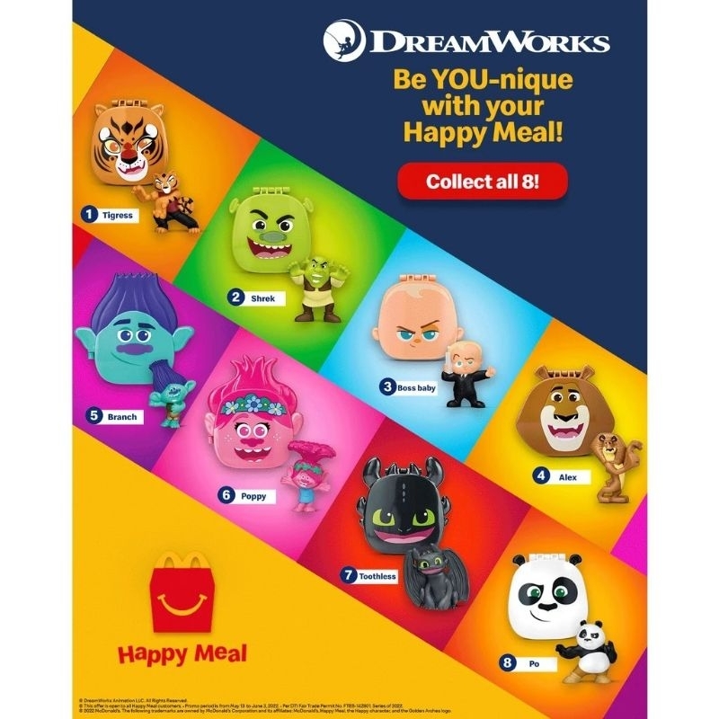 Happy Meal Mcd Dreamworks Trolls Kungfu Toothless Panda Boss Baby ...