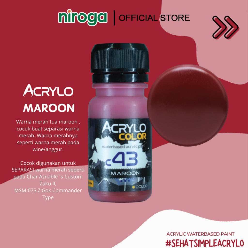 Acrylo Color C43 Maroon - gundam Paint airbrush hand brush | Shopee ...