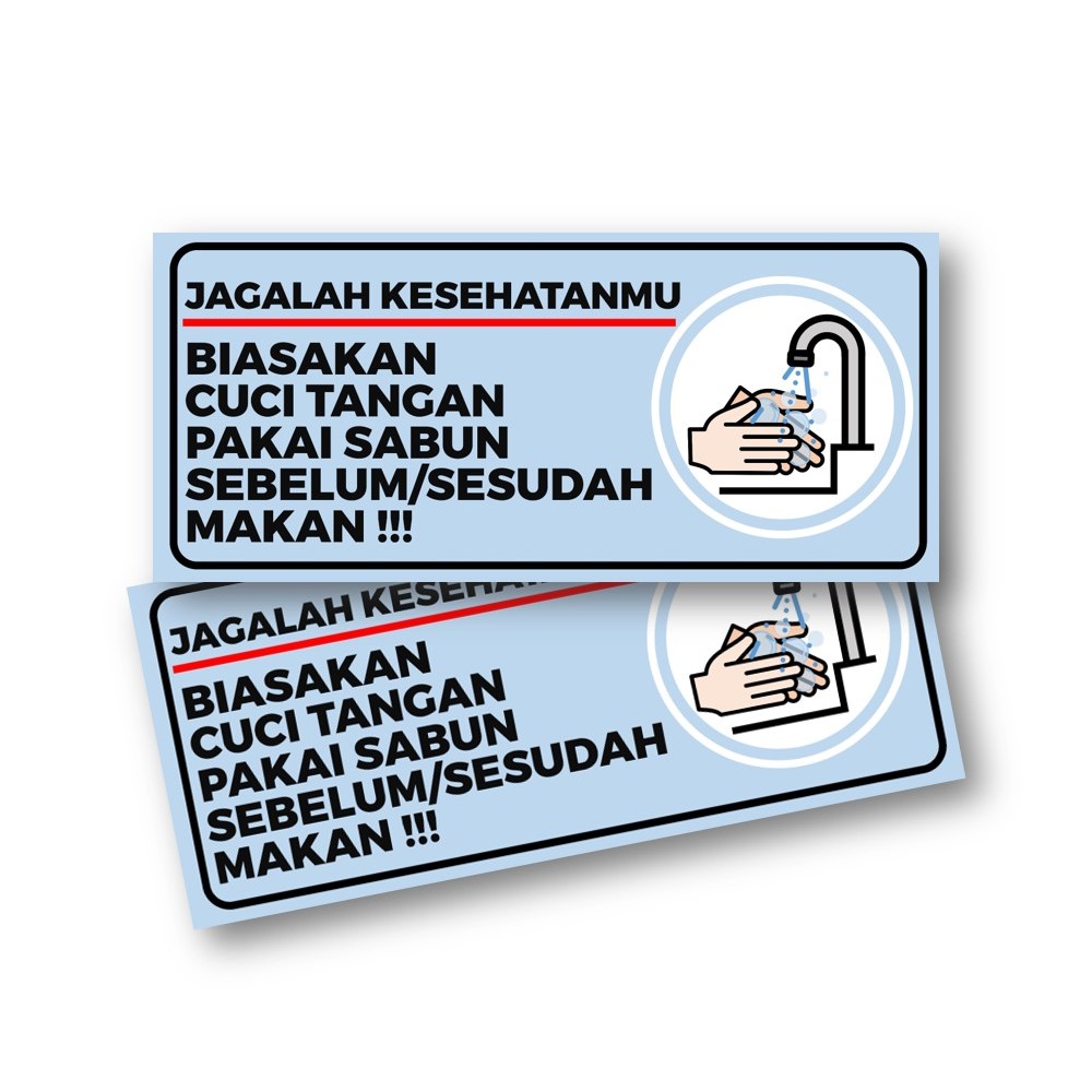Hand Wash Sticker | Hand Wash Sticker Before Eating | Glossy LAMINATED ...